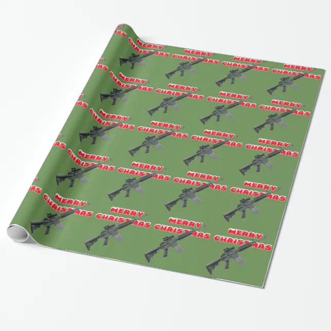 M4 Guns, Merry Christmas Wrapping Paper | Zazzle
