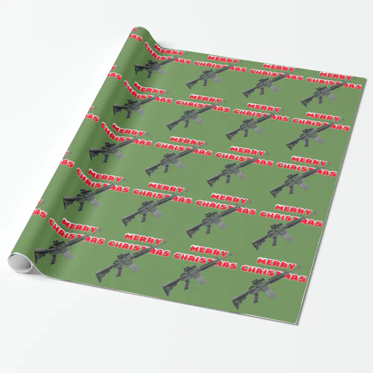 M4 Guns, Merry Christmas Wrapping Paper | Zazzle