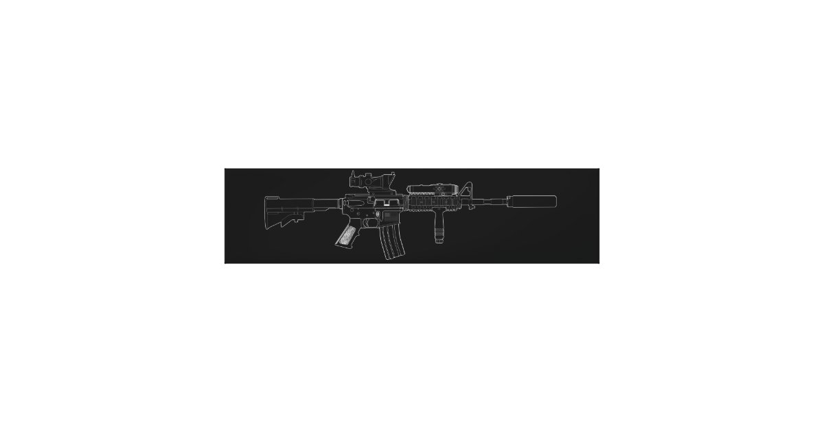 M4 SOPMOD Black Canvas Print | Zazzle