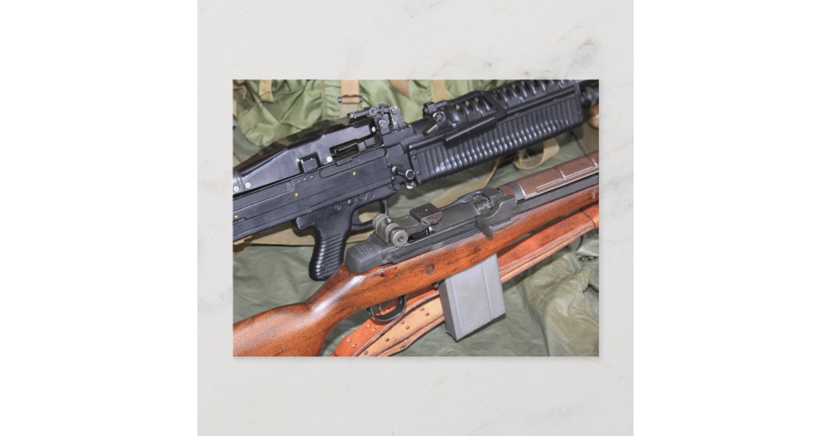 M60 MG & M14 Rifle Side By Side Postcard | Zazzle