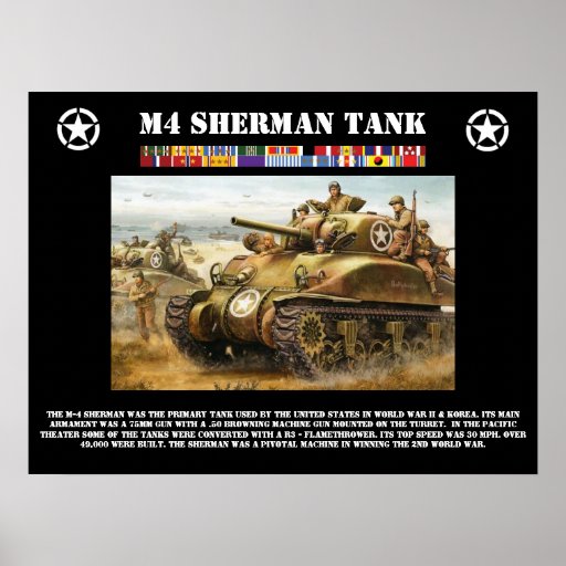 M-4 Sherman Tank Poster | Zazzle