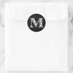 "M" Diamond Bling Sticker | Zazzle