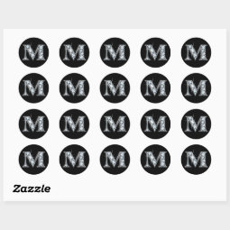 "M" Diamond Bling Sticker | Zazzle