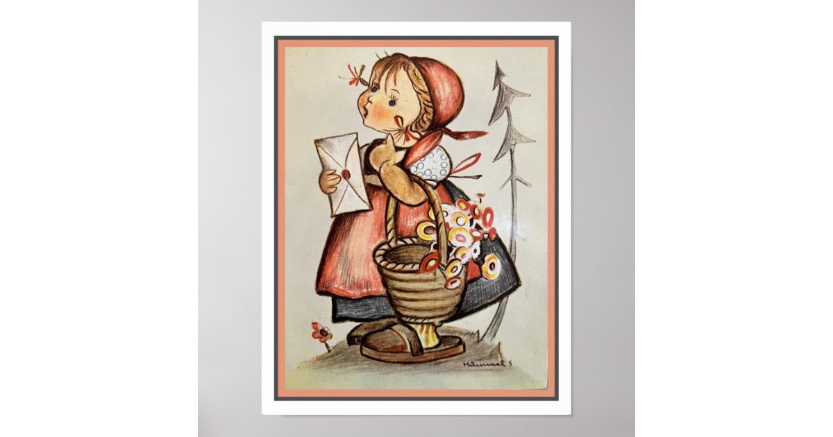 M. I. Hummel The Little Messenger 1940's Print | Zazzle