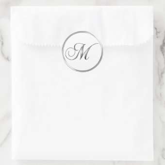 M Monogram Letter Sliver On White Wedding Seal | Zazzle