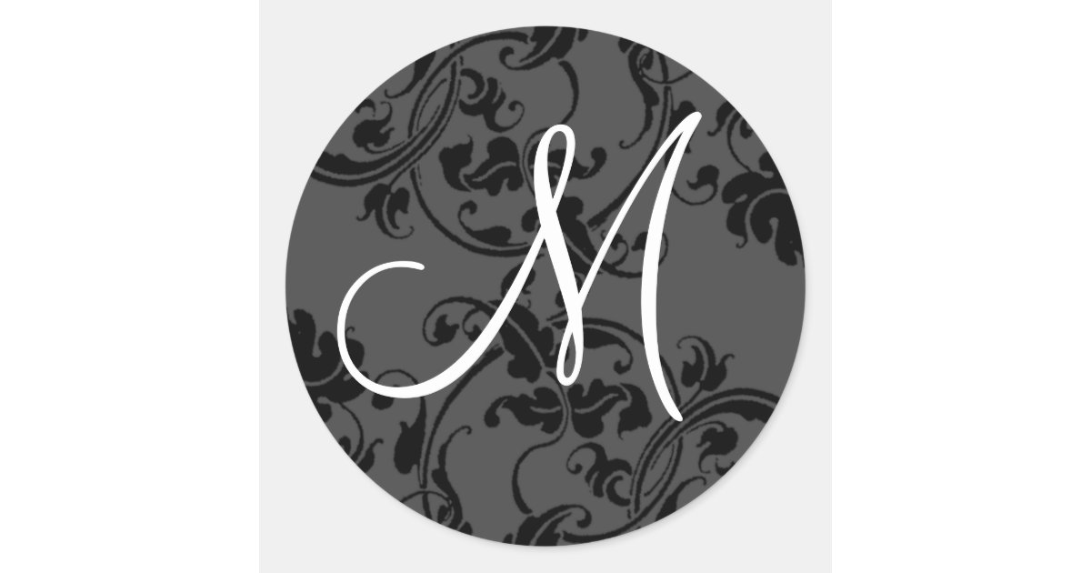 M Monograms Initial Wedding Stickers | Zazzle