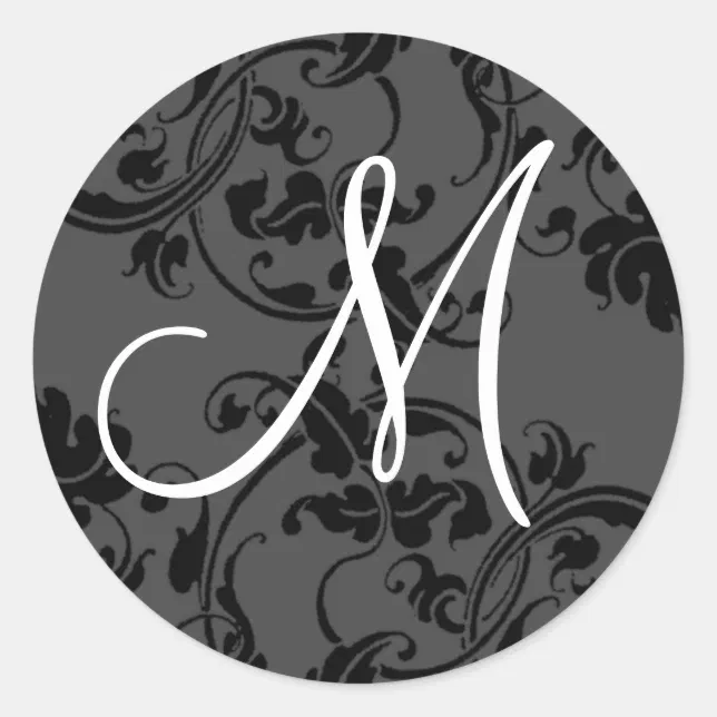 M Monograms Initial Wedding Stickers | Zazzle