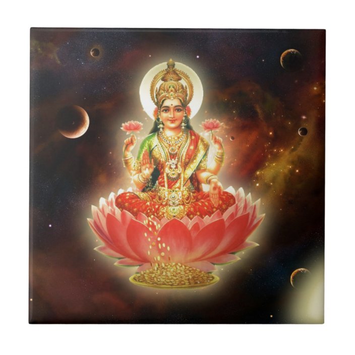 MAA MAHALAXMI DEVI INDIAN GODDESS OF WEALTH/ FORTU CERAMIC TILE ...