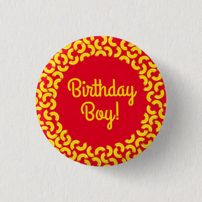 Mac and Cheese Kid 1st Birthday Party Macaroni Button | Zazzle