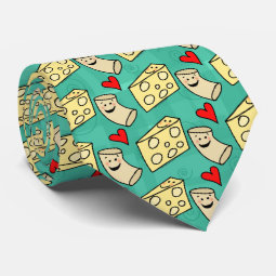 Mac Loves Cheese, Funny Cute Macaroni + Cheese Neck Tie | Zazzle