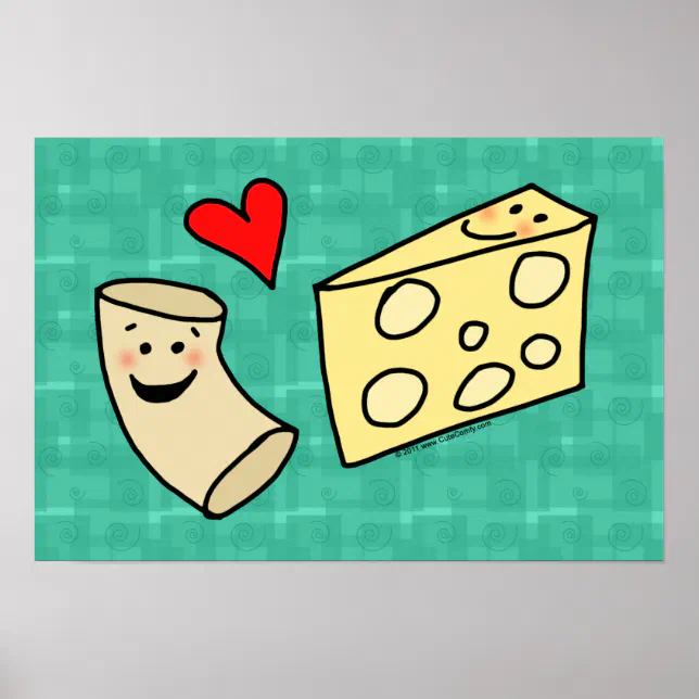 Mac Loves Cheese Funny Cute Macaroni Cheese Poster Zazzle