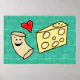 Mac Loves Cheese, Funny Cute Macaroni + Cheese Poster | Zazzle