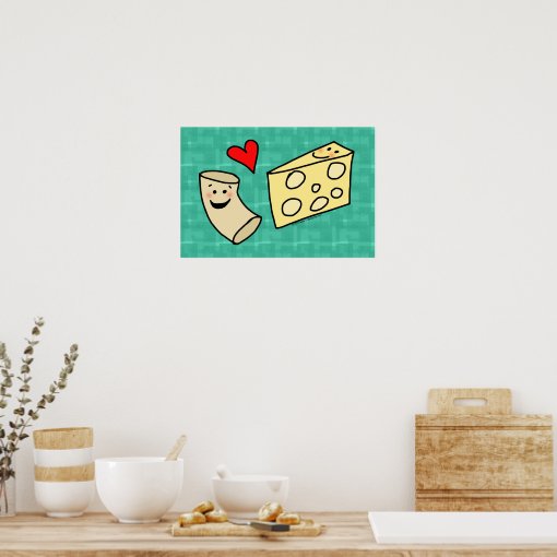 Mac Loves Cheese Funny Cute Macaroni Cheese Poster Zazzle