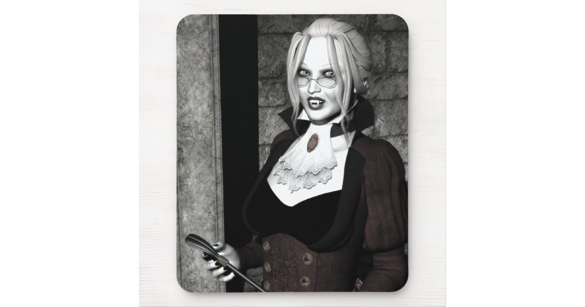Macabre Mistress Gothic Vampire Art Mousepad | Zazzle