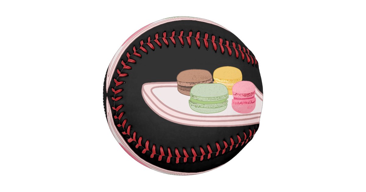 Macaron cartoon illustration baseball | Zazzle
