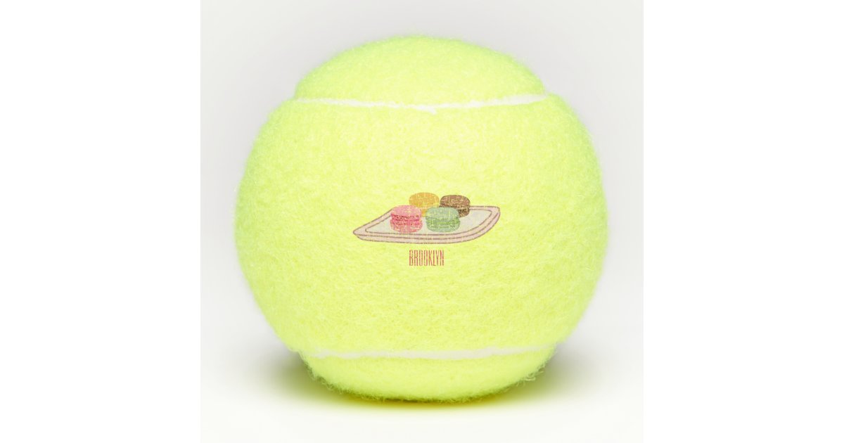 Macaron cartoon illustration tennis balls | Zazzle