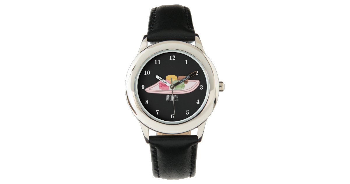 Macaron cartoon illustration watch | Zazzle