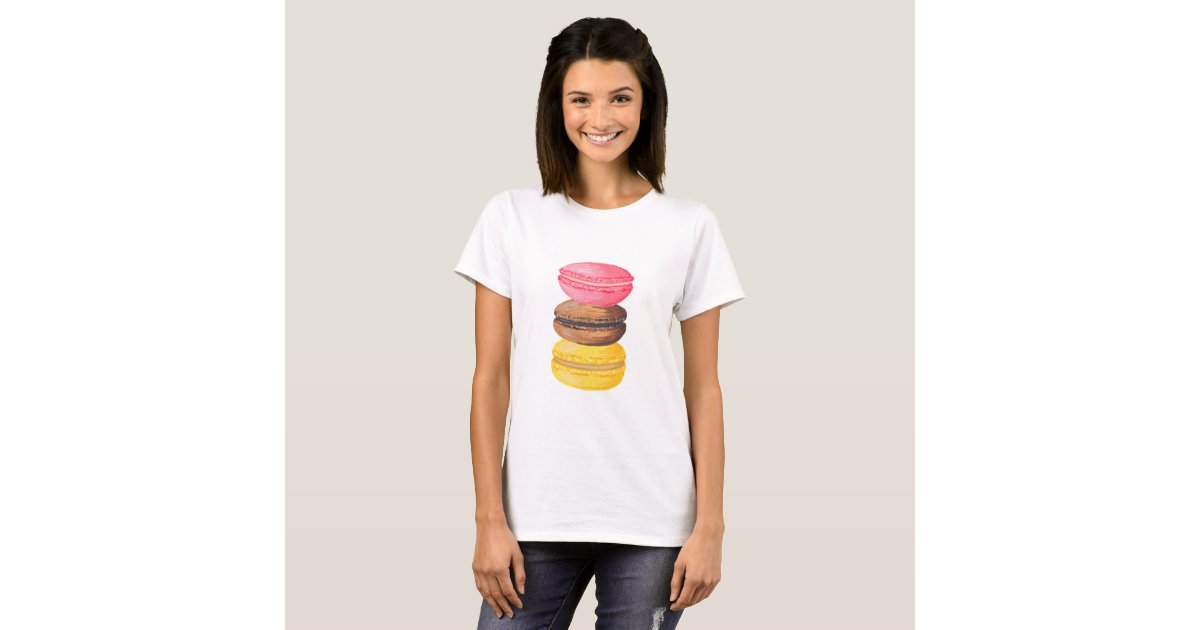 Macaron Illustration Sweets Watercolor Macaroons T-Shirt | Zazzle