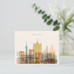 Macau, China | City Skyline Postcard | Zazzle