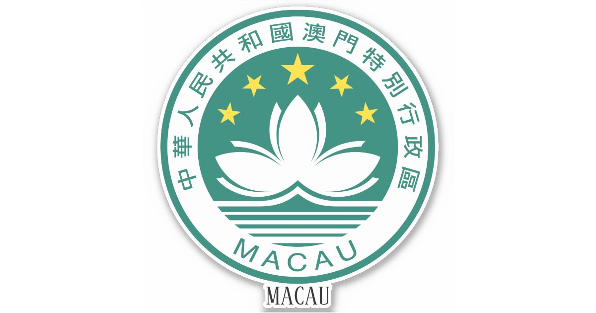 Macau National Coat Of Arms Patriotic Sticker | Zazzle