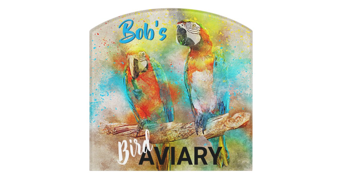 Macaw Bird Aviary Door Sign | Zazzle