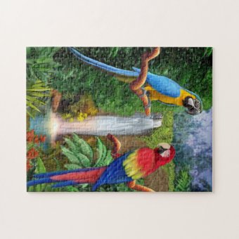 Macaw Tropical Parrots Jigsaw Puzzle | Zazzle