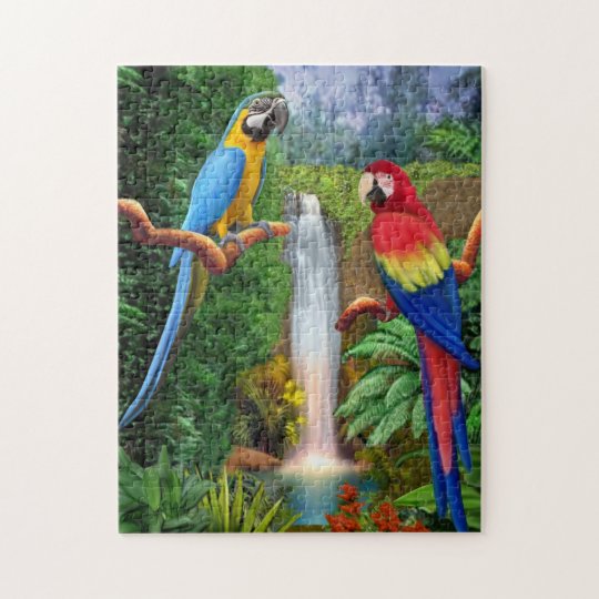Macaw Tropical Parrots Jigsaw Puzzle | Zazzle.com