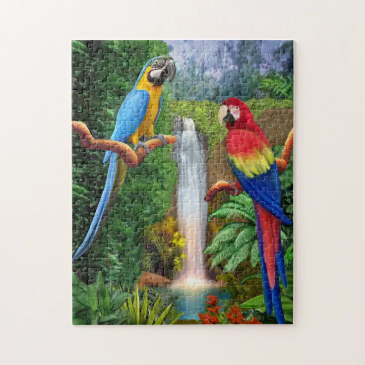 Macaw Tropical Parrots Jigsaw Puzzle | Zazzle