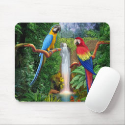 Macaw Tropical Parrots Mouse Pad | Zazzle