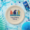 Macaws Illustrations Tropical Themed Party Paper Plates | Zazzle