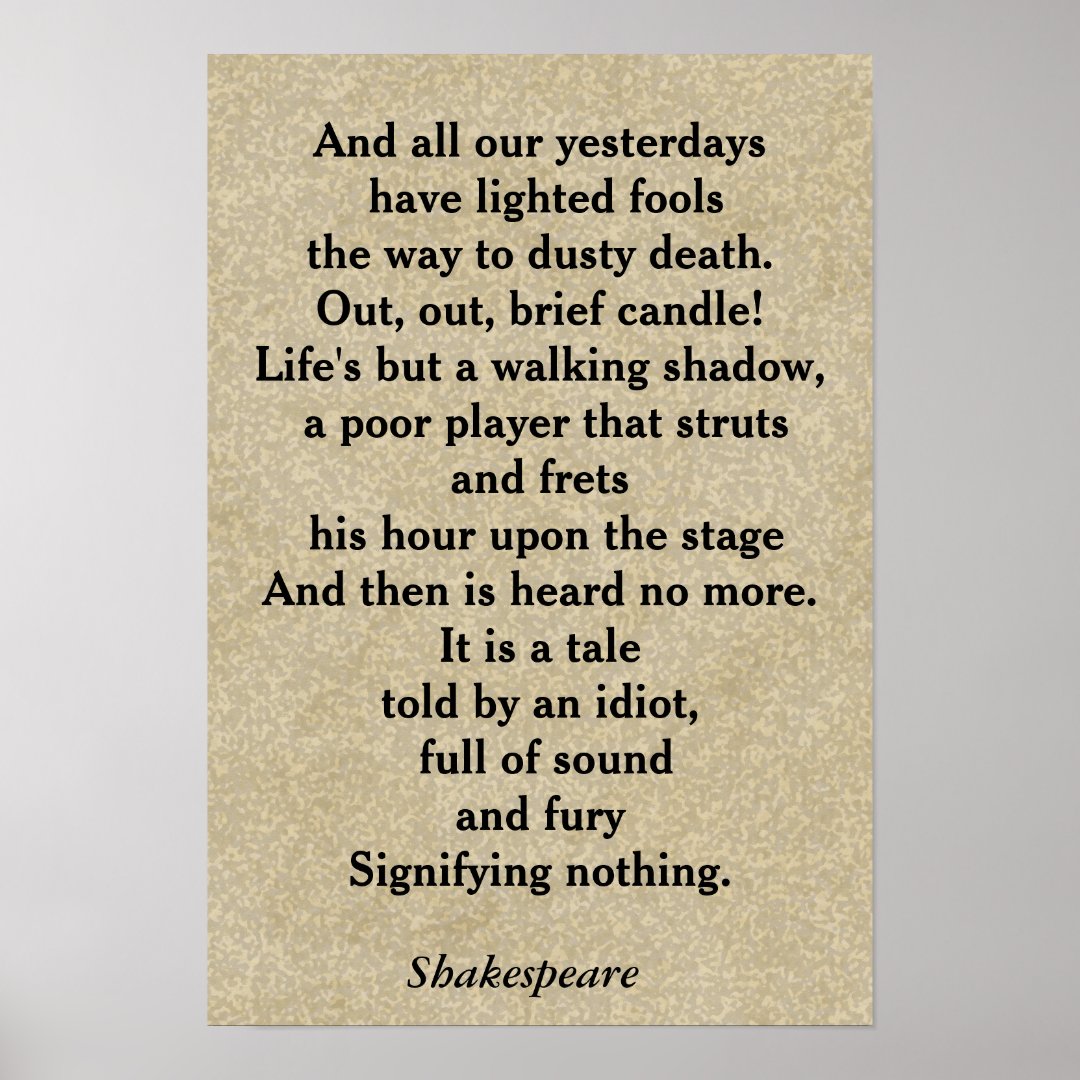 Macbeth quote - poster | Zazzle
