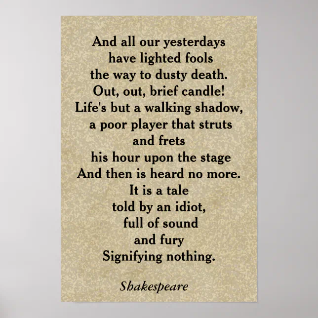 Macbeth quote - poster | Zazzle