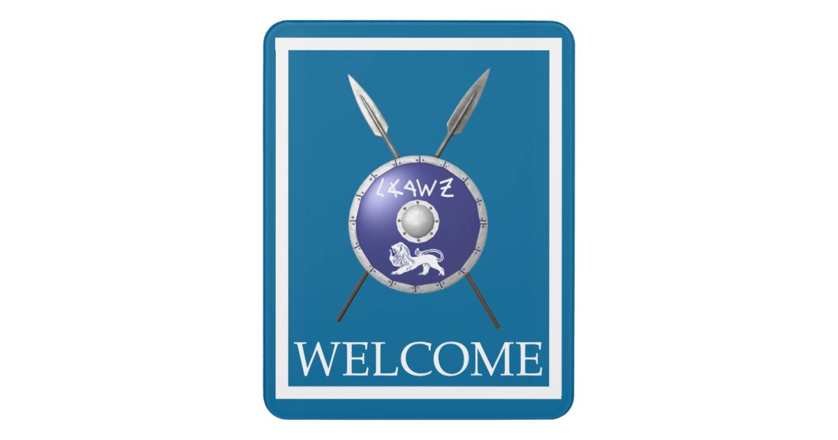 Maccabee Shield And Spears - Welcome Door Sign | Zazzle