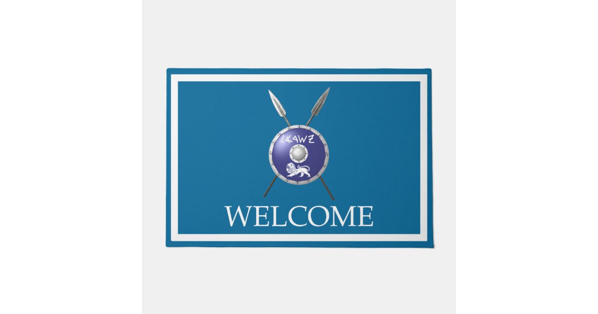 Maccabee Shield And Spears - Welcome Doormat | Zazzle