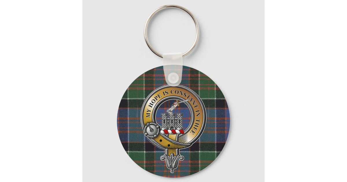 MacDonald Clanranald Tartan & Badge Keychain | Zazzle