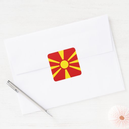 Macedonia – Macedonian Flag Square Sticker | Zazzle