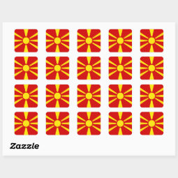 Macedonia – Macedonian Flag Square Sticker | Zazzle