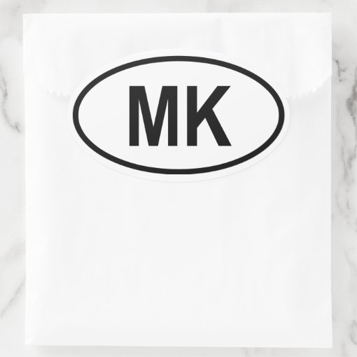 Macedonia "MK" Oval Sticker | Zazzle