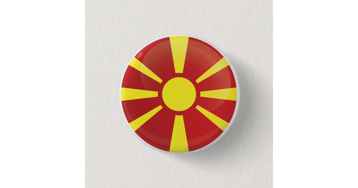 Macedonia Round Icon Flag Button | Zazzle