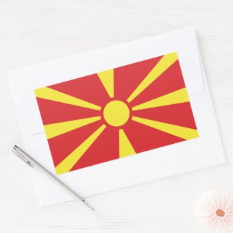 Macedonian Flag, Flag of North Macedonia Rectangular Sticker | Zazzle