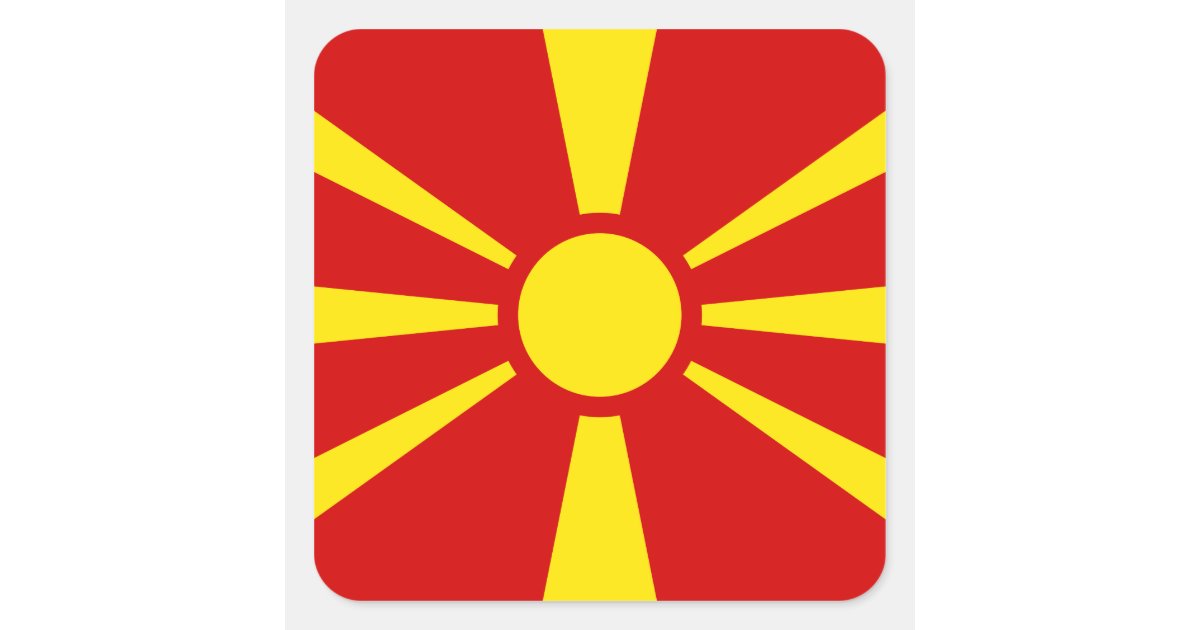 Macedonian Flag Square Sticker | Zazzle