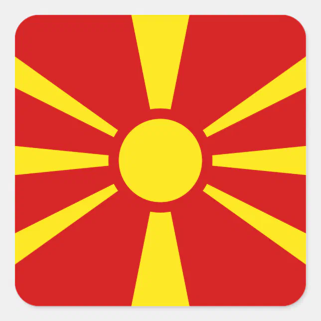 Macedonian Flag Square Sticker | Zazzle