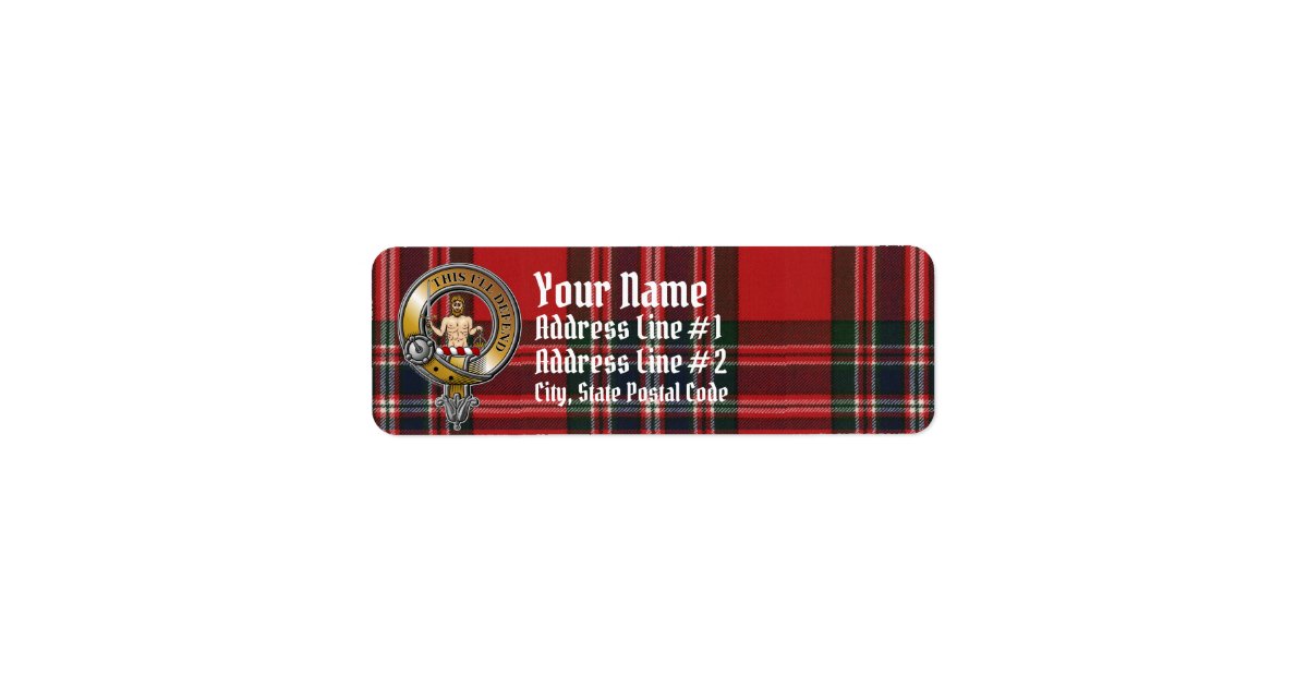 MacFarlane Tartan & Badge Label | Zazzle