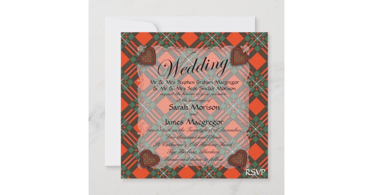 Macgregor Scottish clan tartan - Plaid Invitation | Zazzle