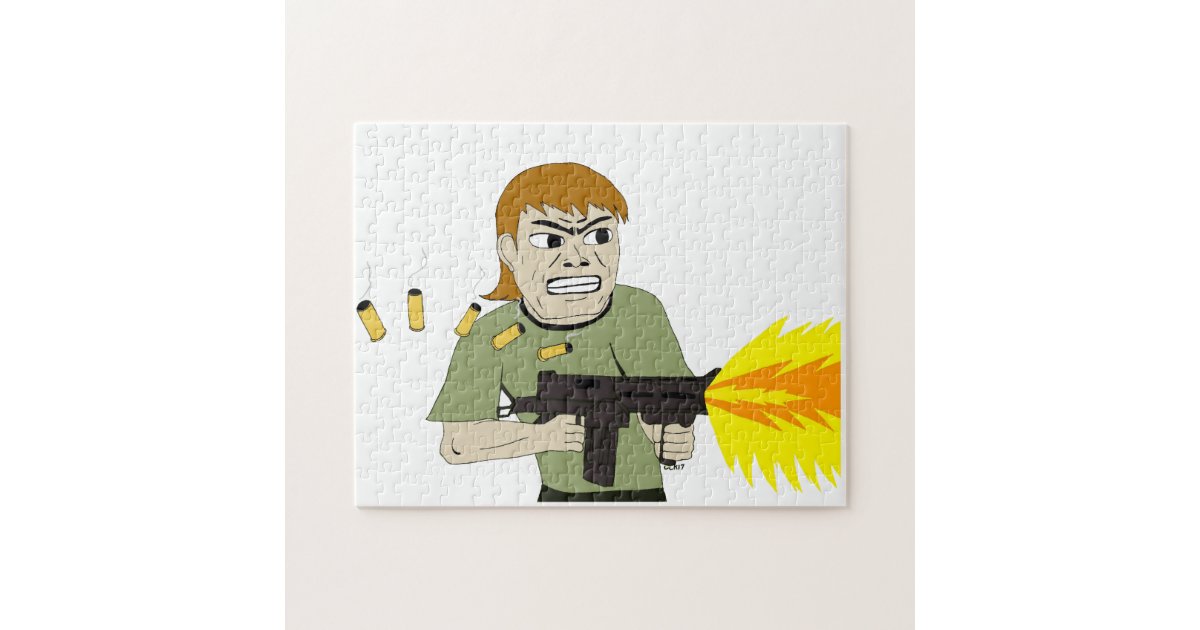 machine gunner jigsaw puzzle | Zazzle