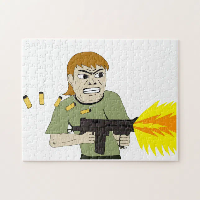 machine gunner jigsaw puzzle | Zazzle