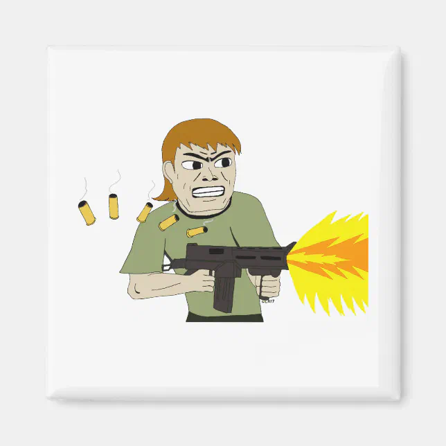 machine gunner magnet | Zazzle