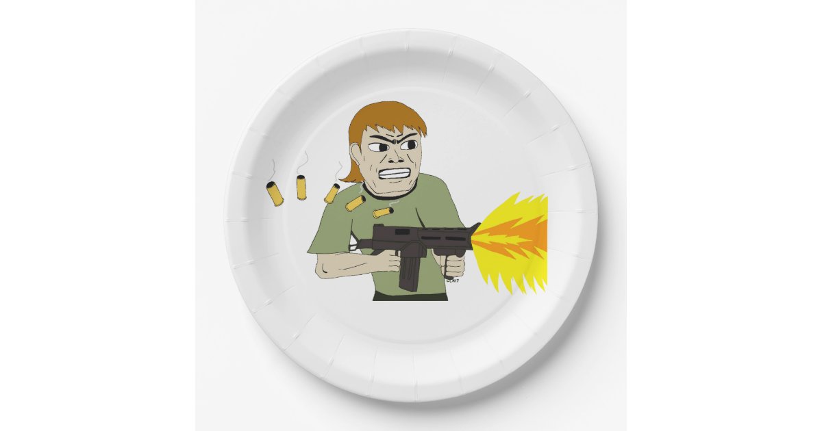 machine gunner paper plates | Zazzle