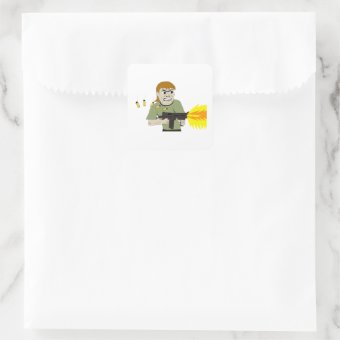 machine gunner square sticker | Zazzle