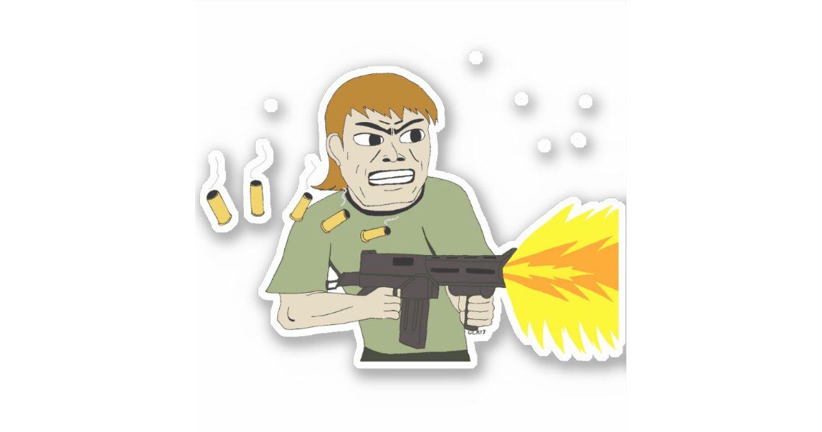 machine gunner sticker | Zazzle